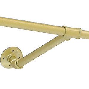 Gold Clothes Display Rack Iron Industrial Pipe Wall Mounted Clothing Rack Wedding Dress Bridal Garment Rack Stand Stand Decoration Retail Display Closet Organization 71inch*11.8inch