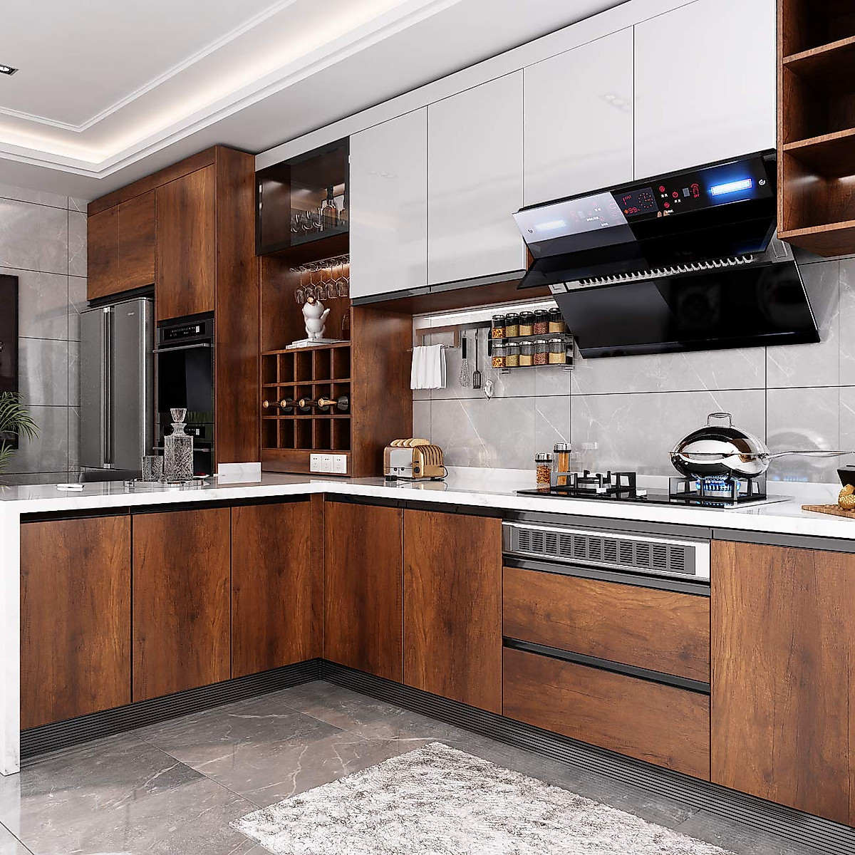 Livelynine Brown Wood Contact Paper Waterproof Kitchen Cabinet Wallpaper Peel and Stick Wood Stickers for Furniture Wood Grain Vinyl Wrap for Cabinets Desk Table Kitchen Counter Top Covers 15.8"x78.8"