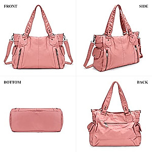 UBORSE Purses for Women Large Hobo Bags Satchel Shoulder Bag Washed PU Leather Tote Bag Top Handle Handbags