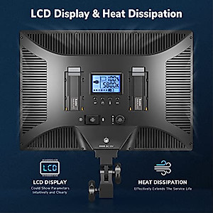 LED Video Light, IVISII 3000K~8000K Bi-Color Studio Lights with Remote/C-Clamp Stand, 2-Pack Led Panel Light, 264pcs LED&3600Lumen Photography Lighting for YouTube TikTok Game Live Stream Video