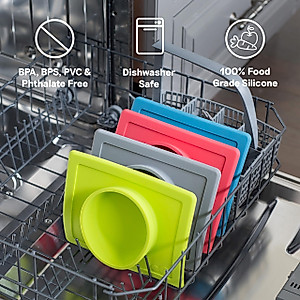 ezpz Mini Bowl for 12 Months+ (Lime) - 100% Silicone Suction Bowl with Built-in Placemat for Toddlers - Comes with a Reusable Travel Bag