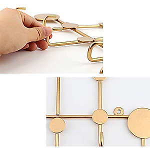 dedoot Coat Hooks Wall Mounted, Metal Coat Rack 5-Hook Gold Heavy Duty Entryway Hook for Clothes Hat Key Towel and Bag