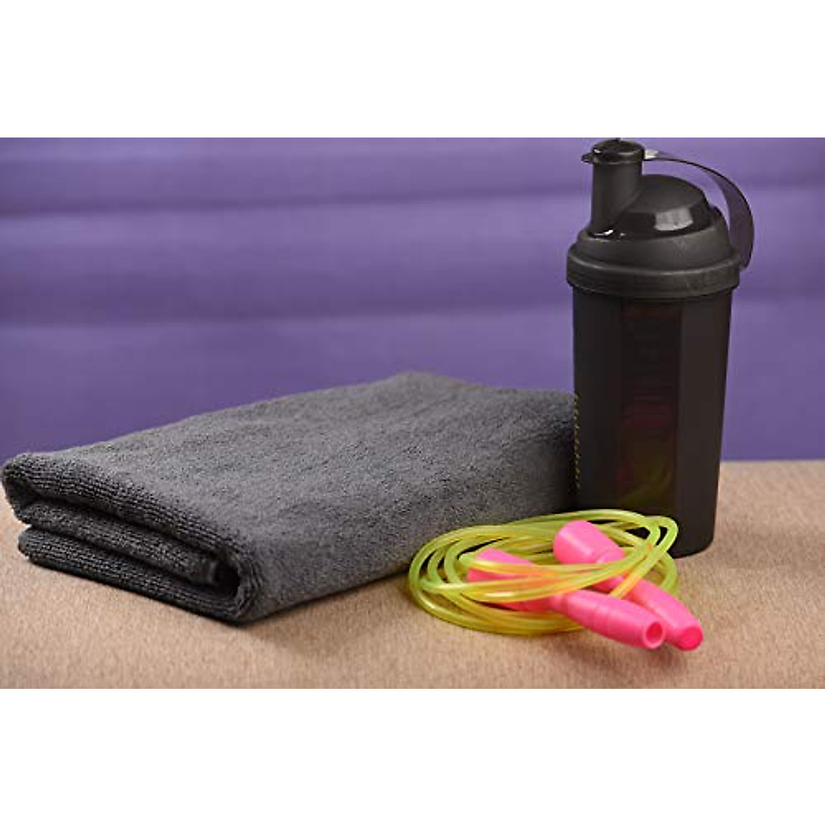 GLAMBURG 100% Cotton 6 Pack Bath Towel Set, Ultra Soft Bath Towels 22x44, Towels for Gym Yoga Pool Spa, Quick Drying & Highly Absorbent - Charcoal Grey