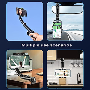 qumHmup Car Phone Holder Mount,360°Rotatable Retractable Car Phone Holder,Multifunctional Adjustable Mount Cell Phone Holder for Car,Universal Phone Holder for Mobile Phones