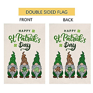 St. Patricks Day Gnomes Garden Flag Vertical Double Sided Burlap Yard Spring Shamrock Outdoor Decor 12 x 18 Inches