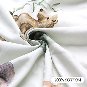 Hello Pawa! Standard Size Baby Mini Crib Sheets Animal Pattern Soft 100 Percent Cotton Fitted - Comfortable and Cozy Pack n Play Sheets for Girls, New Born Babies and Toddlers