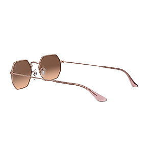 Ray-Ban RB3556N Octagonal Flat Lens Sunglasses, Copper/Pink Gradient Brown, 53 mm