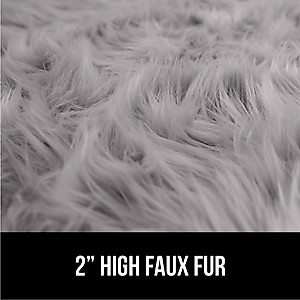 Gorilla Grip Fluffy Faux Fur Sheep Rug, Machine Washable Soft Furry Area Rugs, Rubber Backing, Plush Floor Carpets for Baby Nursery, Bedroom, Living Room Shag Carpet, Luxury Home Decor, 3x5, Gray