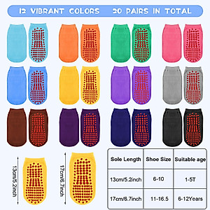 Haysandy 20 Pair Kids Baby Non Slip Socks Anti Skid Slipper Socks Ankle Grip Socks with Grippers for 1-12 Years Children Infants Toddler Boys Girls (Small)