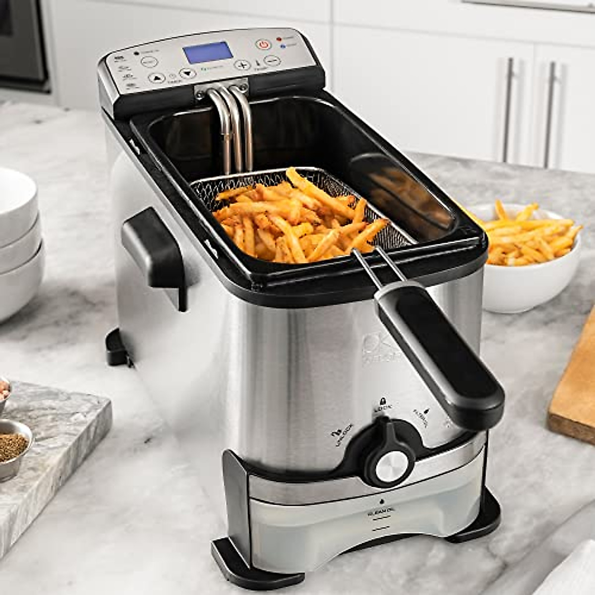 Kalorik® 3.2 Quart Digital Deep Fryer with Oil Filtration, Stainless Steel