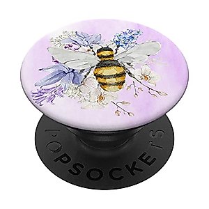 Floral Bee Watercolor Boho Style PopSockets Swappable PopGrip
