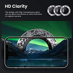 Tensea Compatible with iPhone 12 Pro Max Camera Lens Protector, 9H Tempered Glass Camera Cover Screen Protector for iPhone12 Pro Max 6.7 inch 2020 (Glitter)