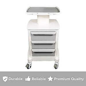 Professional-Grade 3-Drawer Utility Cart on Wheels - Trolley Cart w/ 3 Drawers & Utility Desk - Mobile Storage Cart, Cavitation Machine, Salon Supplies - Max 50kg/110lb Load…