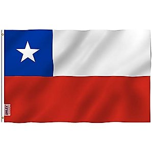 Anley Fly Breeze 3x5 Foot Chile Flag - Vivid Color and Fade proof - Canvas Header and Double Stitched - Chilean Flags Polyester with Brass Grommets 3 X 5 Ft