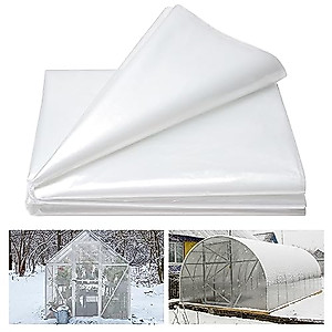 Alphatool Plant Covers Freeze Protection, 10 x 30ft Durable Plastic Frost Blanket for Winter Rain Snow Weather, Clear Waterproof Floating Row Cover for Outdoors Garden Plants Vegetables Crops