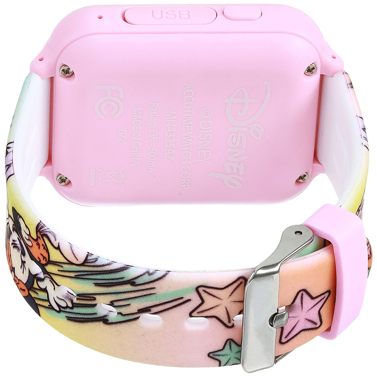 Accutime Kids Disney Minnie Mouse Multicolor Educational Learning Touchscreen Smart Watch Toy for Girls, Boys, Toddlers - Selfie Cam, Learning Games, Alarm, Calculator and More (Model: MN4325AZ)