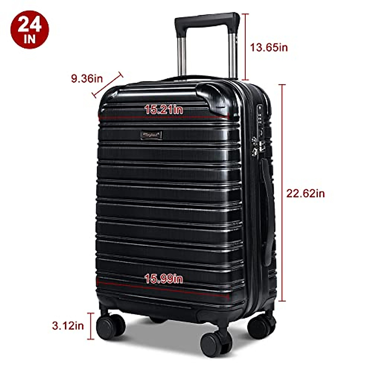 Feybaul Luggage Suitcase PC ABS Hardshell Carry On Luggage with Spinner Wheels