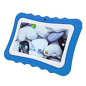 7 Inch Kids Tablet for Android 8.0, 5G WiFi and 5.0 BT, 1960 x 1080 IPS HD Tablet with Case and Stand for Kids, Quad Core CPU, 4GB 32GB, 2MP + 5MP, Education, Entertainment (Blue)