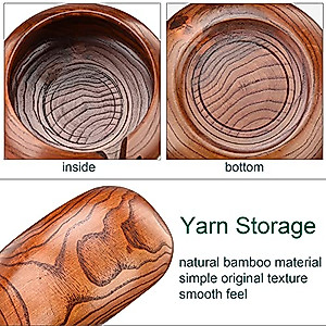 Knitting Bowl, Wood Yarn Bowl Yarn Holder for Knitting for Knitting and Crochet (5.7" x 3.3",with lid)