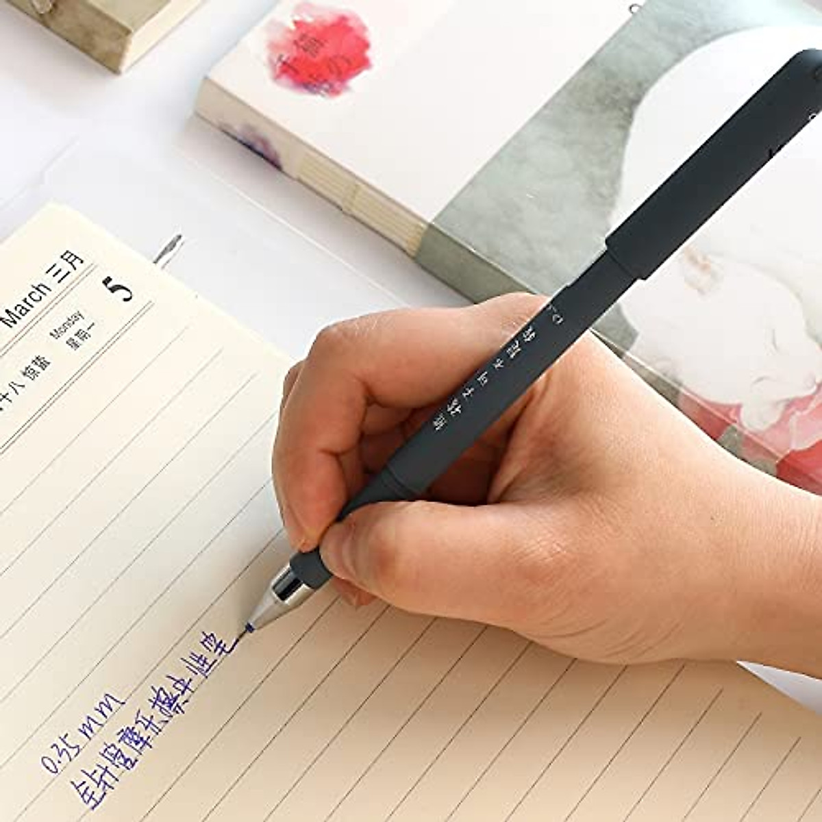 PEXIZUAN 4 Pcs/set Kawaii Pig Bear Cat Mouse Erasable Gel Pen School Office Supplies Stationery Gift 0.35mm Blue Black Ink 4 Pcs/set(black 4pcs)