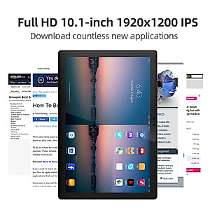 BYYBUO SmartPad T10 2023 Full HD 10.1 inch Android 12 Tablet, Octa-Core 2.0 GHz Processor, New Upgrade 7000mAh Battery Capacity, 64GB ROM 1920x1200 Resolution, 2.4G+5G WiFi,Bluetooth,GPS,FM,Gray
