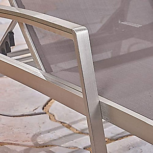 Christopher Knight Home Joy Outdoor Mesh and Aluminum Chaise Lounge (Set of 2), Gray