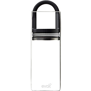 Prepara Evak Classic Glass Food Storage, 46 Ounce, Black