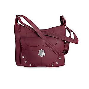 Roma Leathers Studded Concealment Purse - Premium Cowhide Leather - Wine - Dual Gun Entry - Designed in U.S.A.