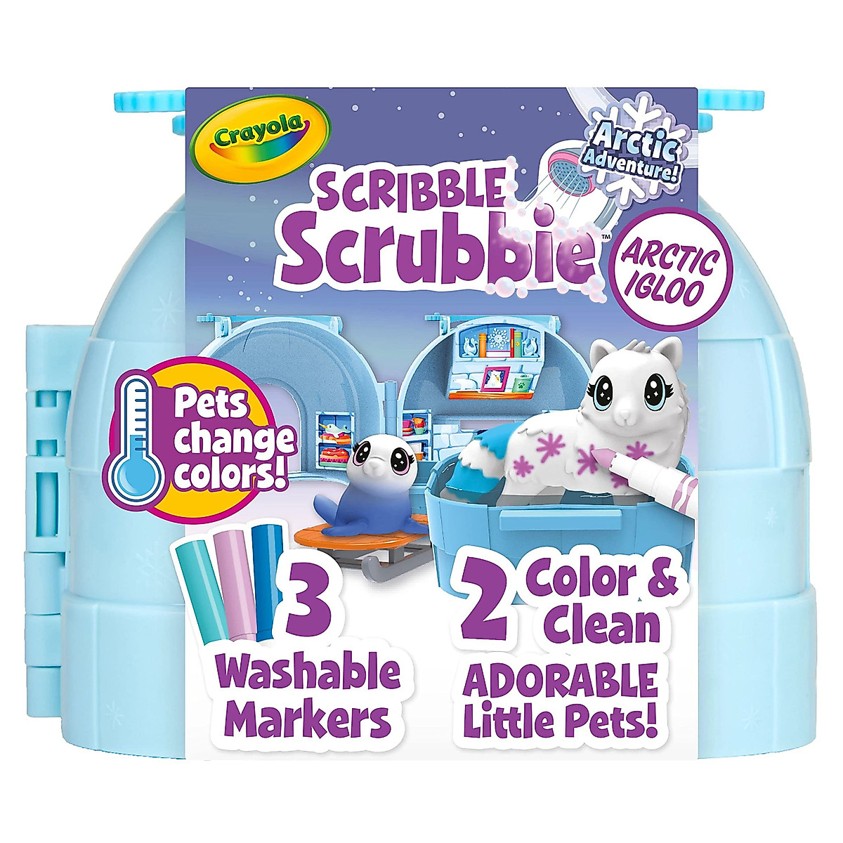 Scribble Scrubbie Pets Arctic Igloo, Color Change Pets & Storage Case, Gift for Girls & Boys