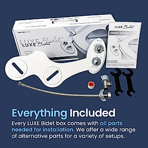 LUXE Bidet NEO 320 - Self Cleaning Dual Nozzle - Hot and Cold Water Non-Electric Bidet Toilet Attachment& NEO 120 - Self Cleaning Nozzle - Fresh Water Non-Electric Bidet Toilet Attachment