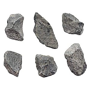 6PK Raw Gray Limestone, Sedimentary Rock Specimens - Approx. 1" - Geologist Selected & Hand Processed - Great for Science Classrooms - Class Pack - Eisco Labs