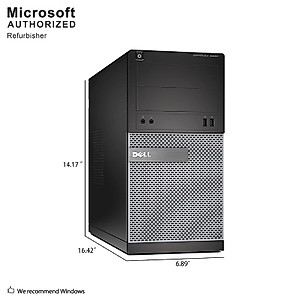 DELL Optiplex 3010 TW Tower High Performance Business Desktop Computer, Intel Quad Core i5-3470 up to 3.6GHz, 8GB RAM, 2TB HDD, DVD, USB 3.0, WiFi, Windows 10 Pro (Renewed)']