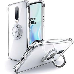 Silverback for OnePlus 8 Case Clear with Ring Kickstand, Protective Soft TPU Shock -Absorbing Bumper Shockproof Phone Case for OnePlus 8 -Clear [NOT Compatible with Verizon UW Version]