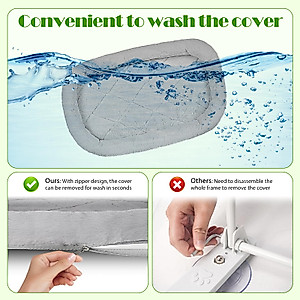 keny Cat Window Perch with Soft Plush Cushion Bed, Cordless Cat Window Hammock with 3.54" Larger Suction Cups, Easy to Assemble Cat Window Bed Seat for Indoor Cats, Grey