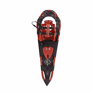 Crescent Moon Yellowstone 24.5 Aluminum Snowshoe (Red): Unisex, Ultralight Trail Snowshoe with Award Winning Single Loop Pull Binding, Aluminum Crampons and Heel Lifts