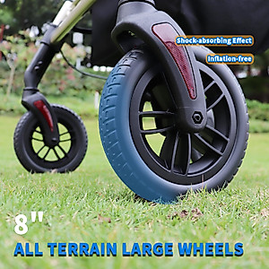 FlyingJoy Heavy Duty Rollator Walker for 450 lbs Large People, 4-Wheels Folding Rolling Walker with Extra Spacious Seat, NOT for Standard Door 26" Wide, a bit Bulky for Lightweight Elderly (Black)