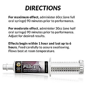 Perfect Prep EQ Prime Horse Calming Paste, Show Safe, Works Within 90 Mins and Lasts 6+ Hours, 60cc