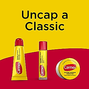 Carmex Classic Medicated Lip Balm Pack, Lip Moisturizer for Chapped Lips, 7 Count (6 Tubes and 1 Stick)
