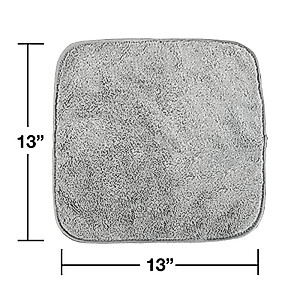 Eurow Absorbent and Fast Drying Microfiber Washcloths, 13 by 13 Inches, Gray, 4 Pack