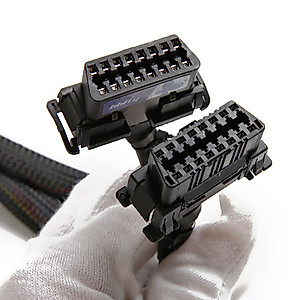 bbfly-B6 OBD2 Splitter 16 Pin OBD II Splitter Extension 1x Male and 2X Female Extension Cable Adapter (1FT/30CM) (1Pack)