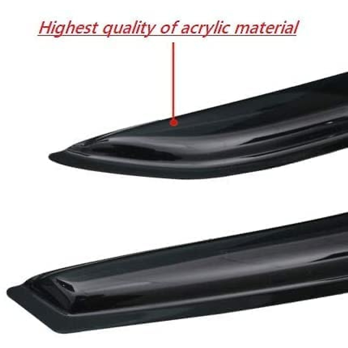 Smoke Tinted Tape-On Side Window Visor Deflectors Rain Guards for Honda Civic Sedan 2022 - 2023 Lx Ex Si Hpt Sport Touring