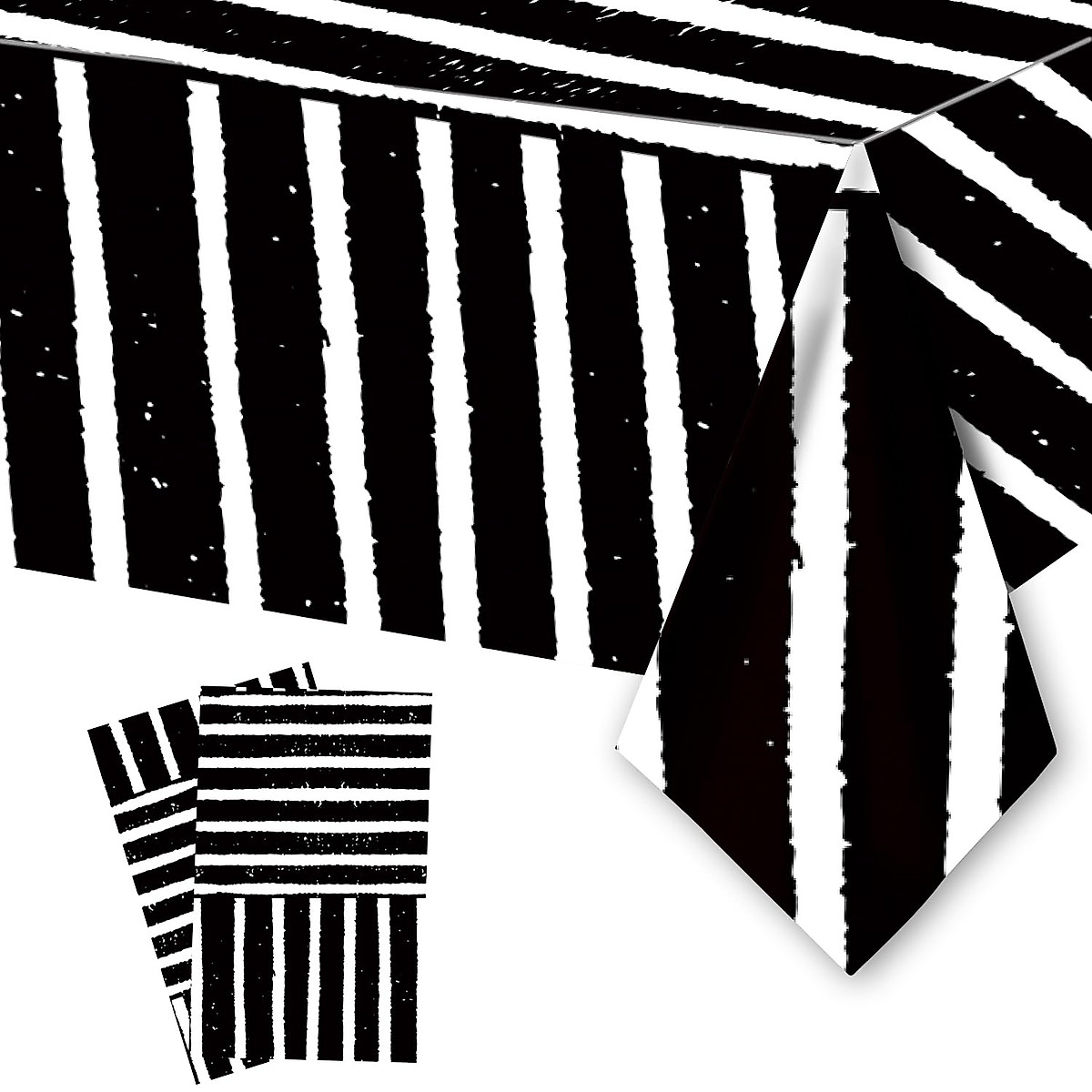 Fuyhiuous 2Packs Beetlejuice Tablecloth Disposable Tablecover for Beetlejuice Birthday Party Supplies and Decorations for Kid Boy Baby Shower Rectangle Tables 70"X42"