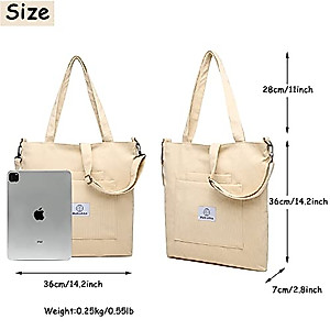 Makukke Corduroy Totes Bag Women - Shoulder Hobo Bag Handbags Crossbody Bag Big Capacity Shopping Purses