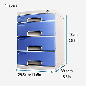 Storage Cabinet with Drawers Floor Storage Cabinet Flat File Cabinet Storage, Desktop Drawer Cabinet, Size 11.6''x 15.5''x 16.9'', Drawer Organizer 4/5/6/7/8/11 Layers, with Lockable Environmentally F