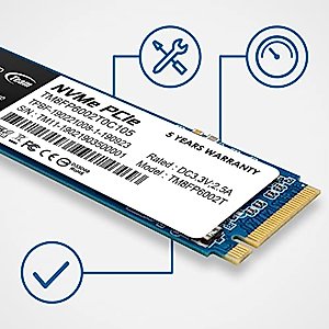 TEAMGROUP MP33 256GB SLC Cache 3D NAND TLC NVMe 1.3 PCIe Gen3x4 M.2 2280 Internal Solid State Drive SSD (Read/Write Speed up to 1,600/1,000 MB/s) Compatible with Laptop & PC Desktop TM8FP6256G0C101