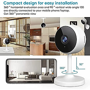 Indoor Camera, Cameras for Home Security with Night Vision, Pet Camera with Phone App, 1080P Indoor Security Camera, Motion Detection, 2-Way Audio, WiFi Camera Home Camera Compatible with Alexa