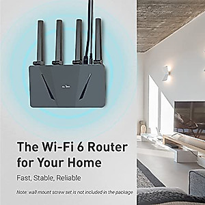 GL.iNet GL-AX1800(Flint) WiFi 6 Router -Dual Band Gigabit Wireless Internet Router | 5 x 1G Ethernet Ports | Up to 120 Devices | OpenVpn&WireGuard