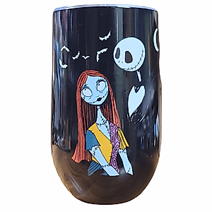 KCare The Nightmare Before Christmas 16oz Steel Stemless Wine Tumbler Featuring Jack and Sally