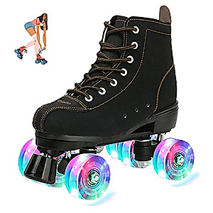 jessie High-Top Roller Skates for Men Women Outdoor and Indoor Roller Skates for Beginner Classic Four-Wheel Roller Skate with Shoes Bag