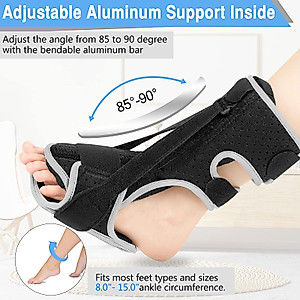 WOSHSHEN Plantar Fasciitis Night Splint, Adjustable Plantar Fasciitis Relief Night Splint for Women & Men, Relief Brace for Plantar Fasciitis Relief, Achilles Tendonitis and Foot Drop, Black